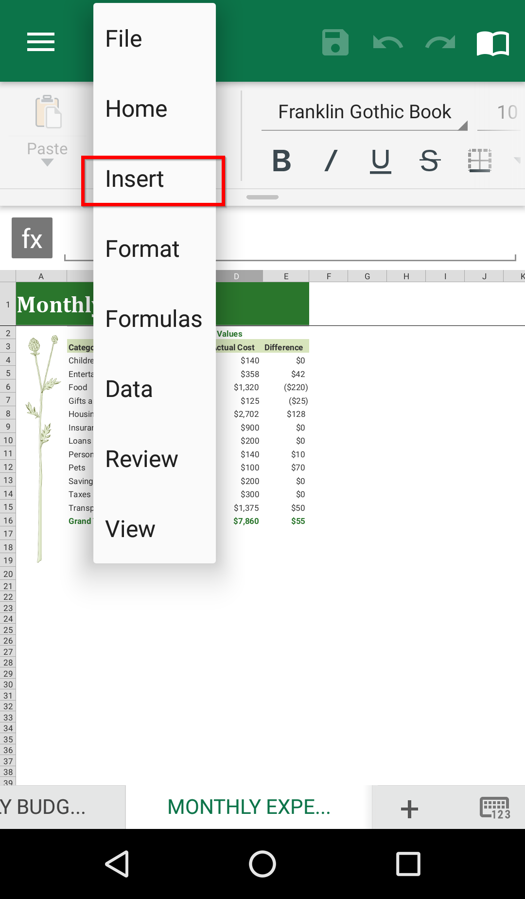 Insert A Chart In Sheets OfficeSuite